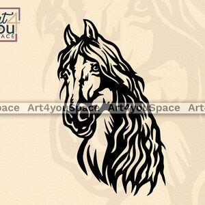 Horse Head Svg, Laser Cut Vector, Plasma Dxf File, Animal Stencil ...
