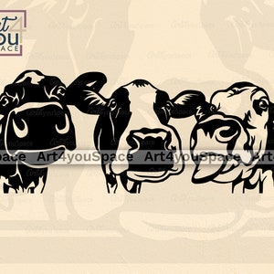 Cows Svg Cricut, Heifer Png, Funny Farm Animal Clipart Download, Face ...