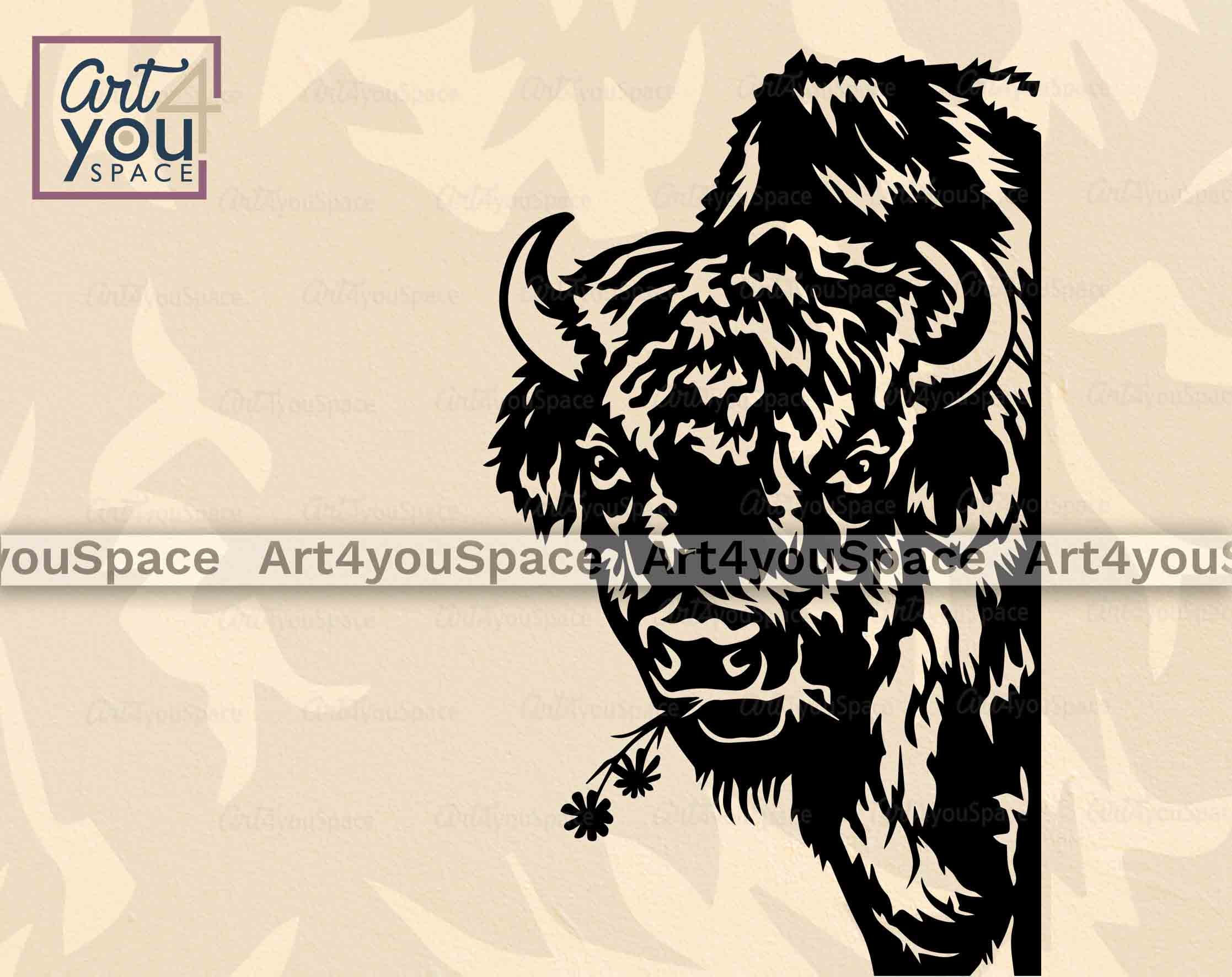 Bison SVG File Cricut Cattle Clipart Buffalo Peeking Vector - Etsy