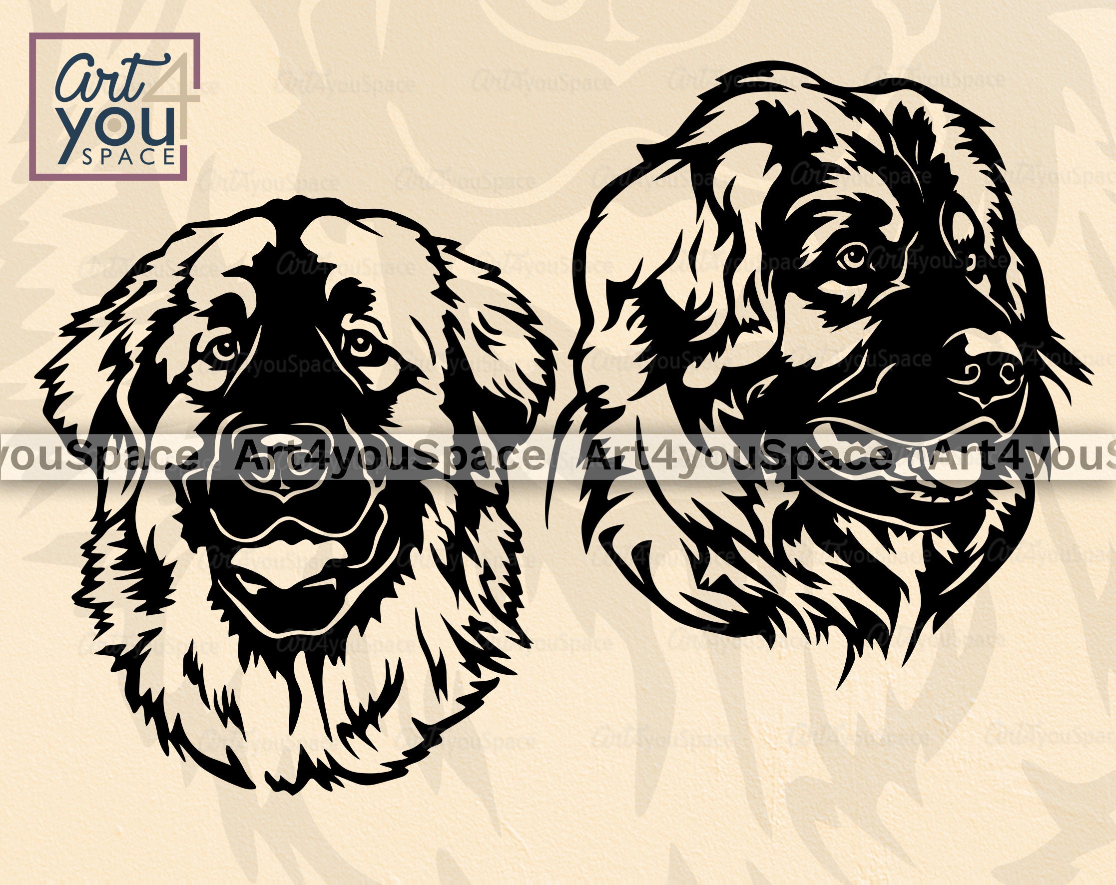 Leonberger Art, Dog Svg Files for Cricut, Pet Face Head Clipart ...