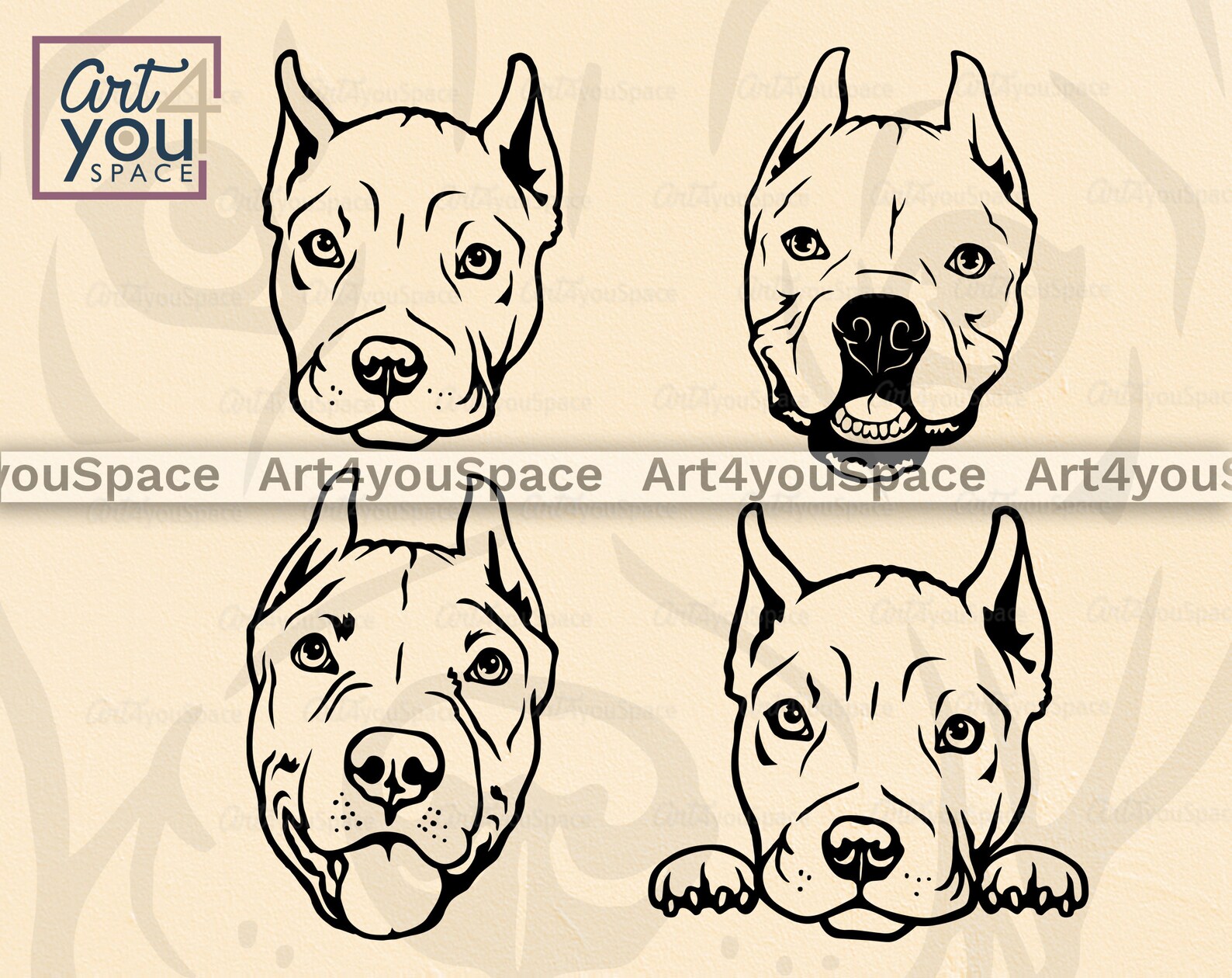 Cute American Bully Svg Dog Svg Сricut Bully Cropped Ears - Etsy