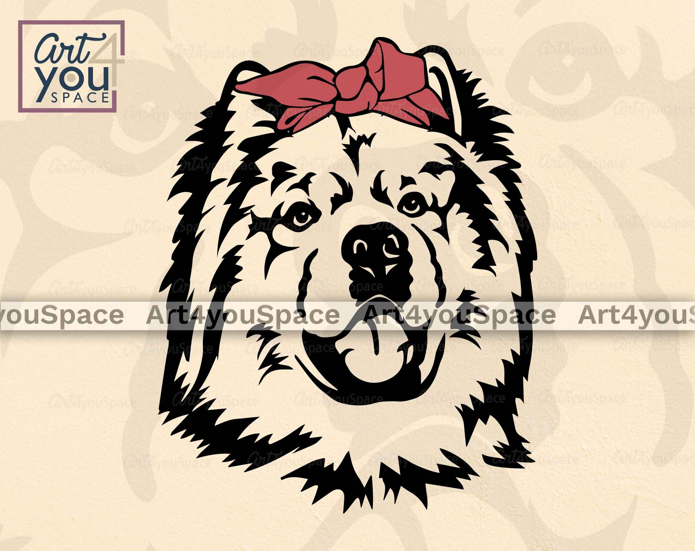 Chow Chow Clipart Dog Svg File for Cricut Face Bandana - Etsy