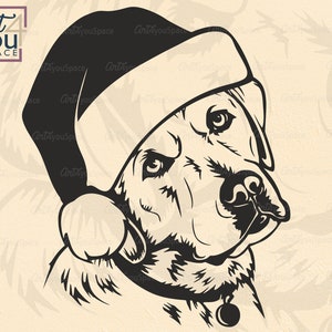 Labrador Retriever Svg, Lab Clipart, Santa Dog Svg Cricut, Cute Face ...