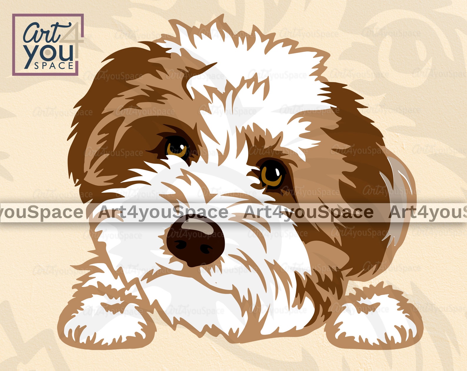 Mini Aussiedoodle Dog Svg Files for Cricut Poodle Mix Breed - Etsy