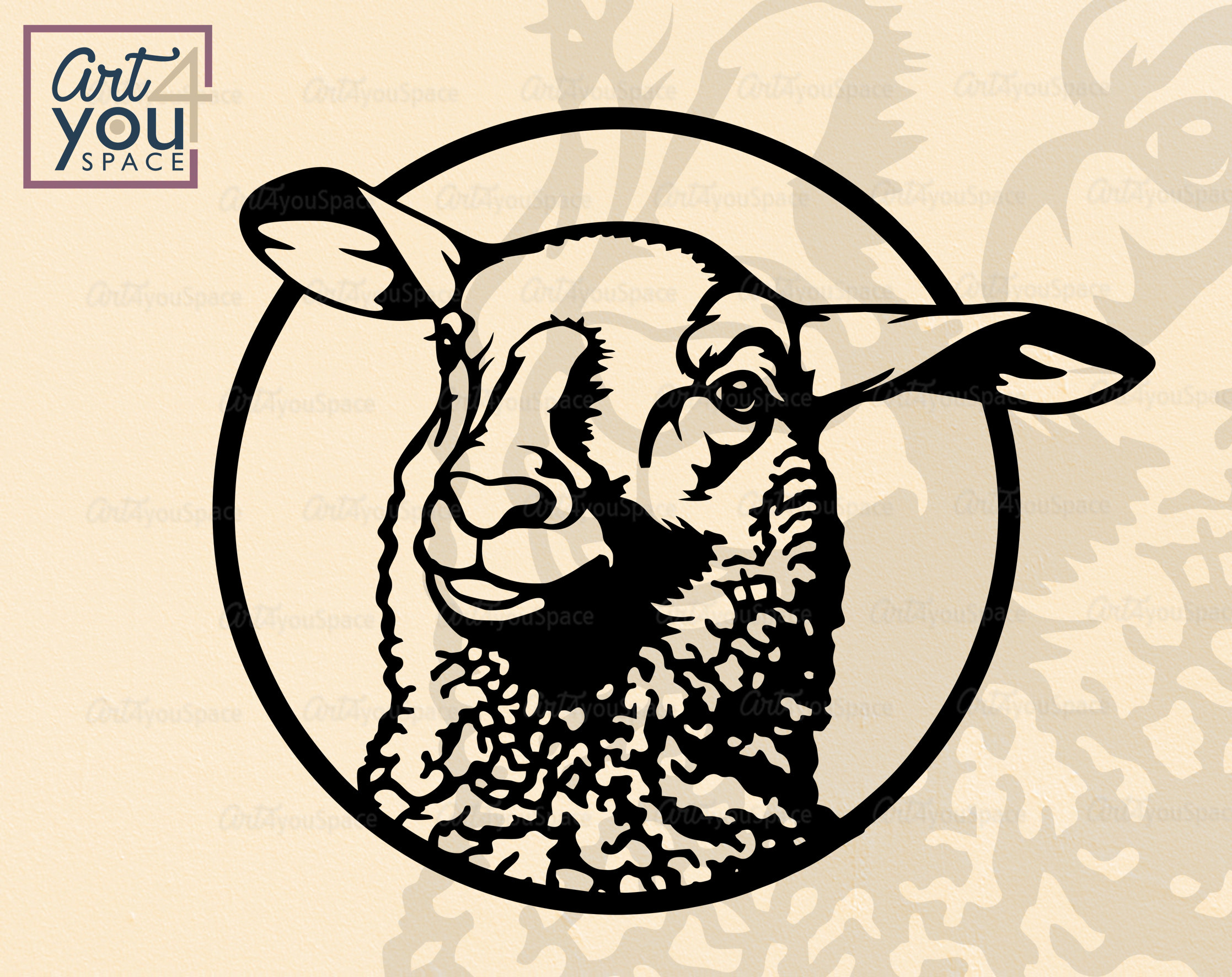 Sheep svg stencil farm animal cricut lamb clipart vector | Etsy