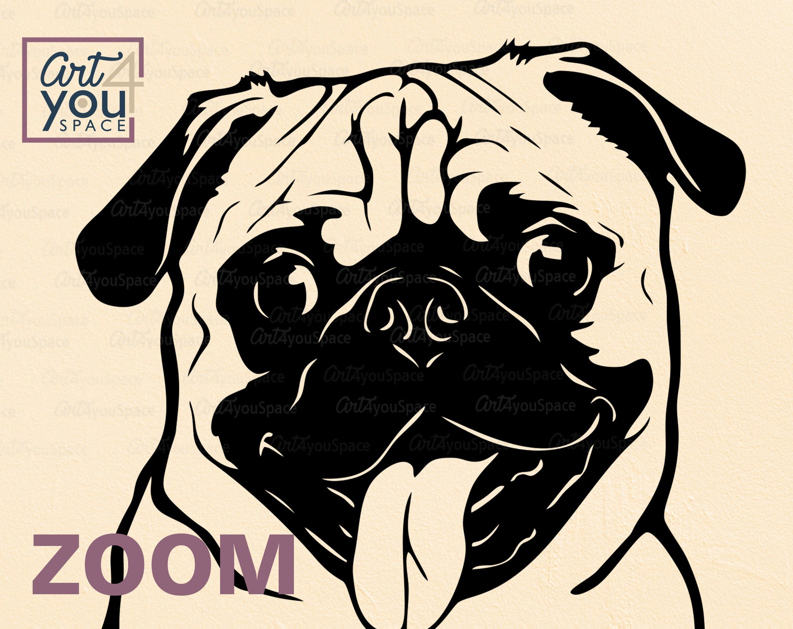Cute Pug Svg Dog Svg Cricut Clip Art Funny Animal Body - Etsy