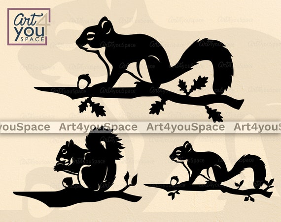 Squirrel SVG file for cricut woodland animal clipart | Etsy