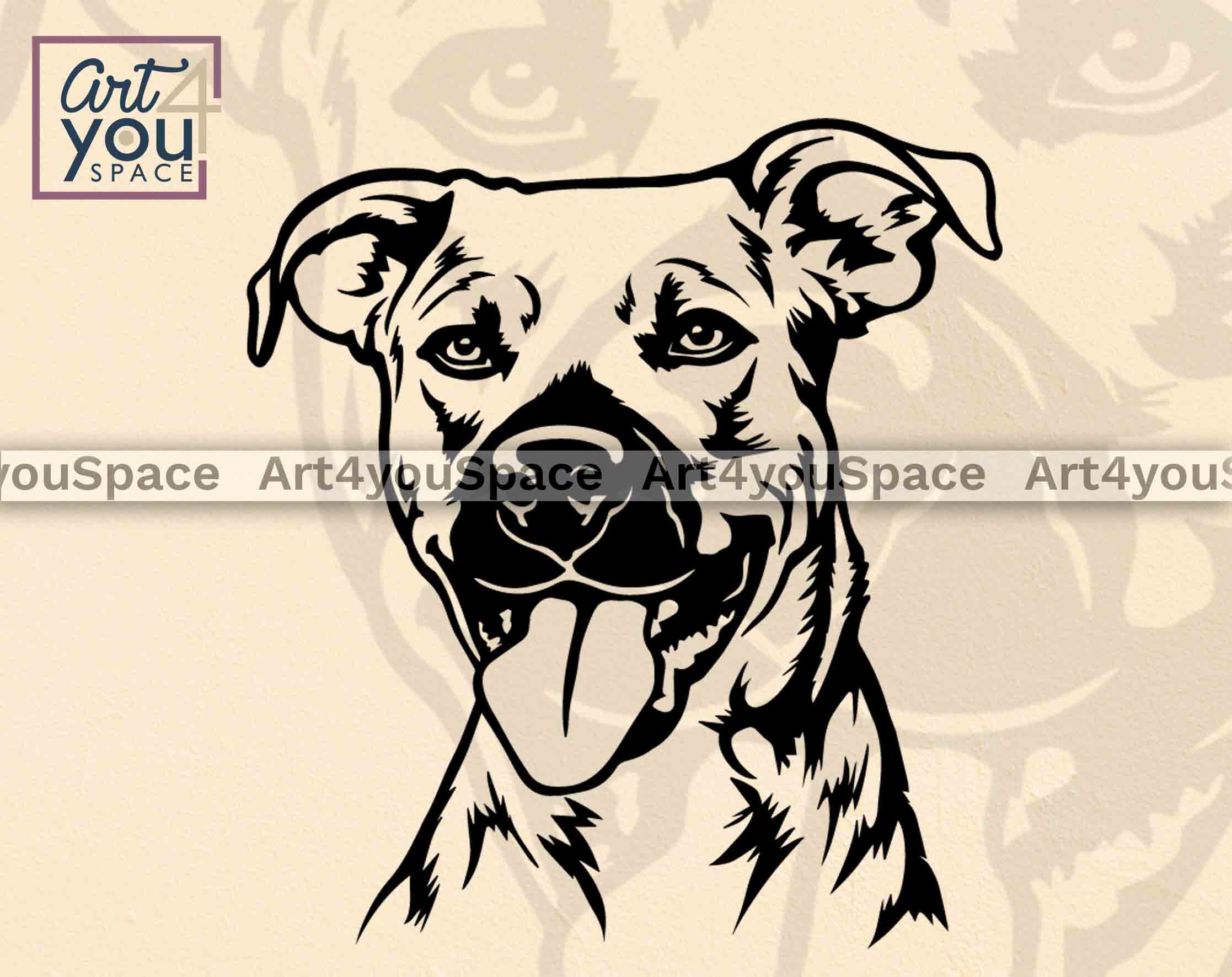 Black Mouth Cur Svg, Dog Svg Files for Cricut, Funny Pet Face Vector ...