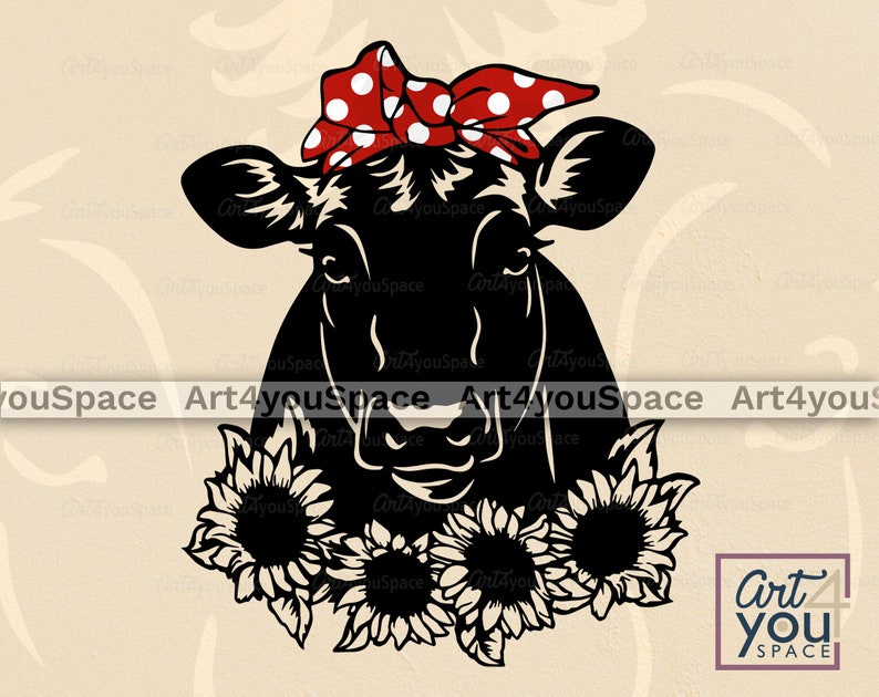 Heifer Svg Angus Cow Png Bandana Svg Files for Cricut Farm | Etsy