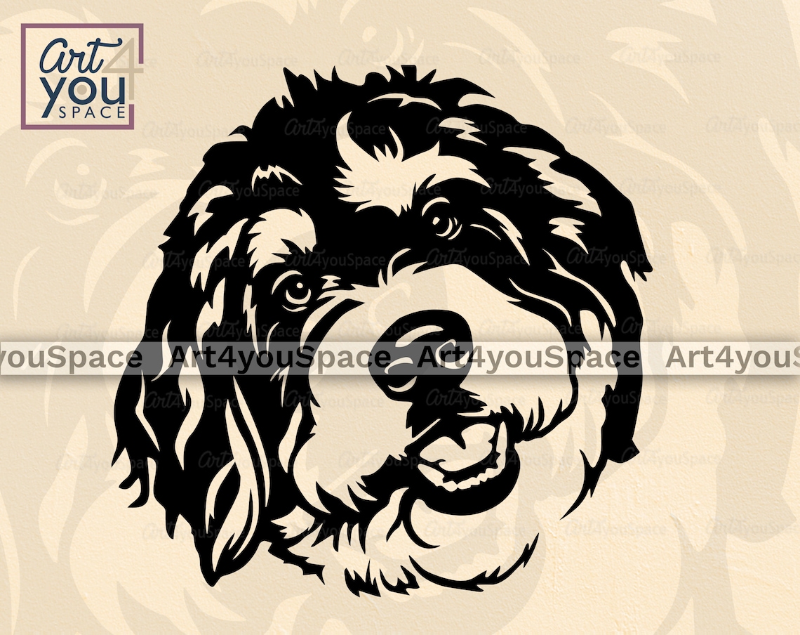 Bernedoodle dog svg files for Cricut cute Face clipart Head | Etsy