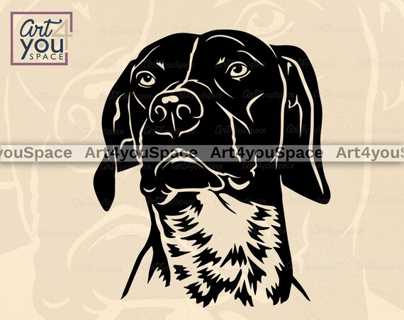 DxF Vector GSP SVG German Short Haired Pointer Graphic German Shorthair ...