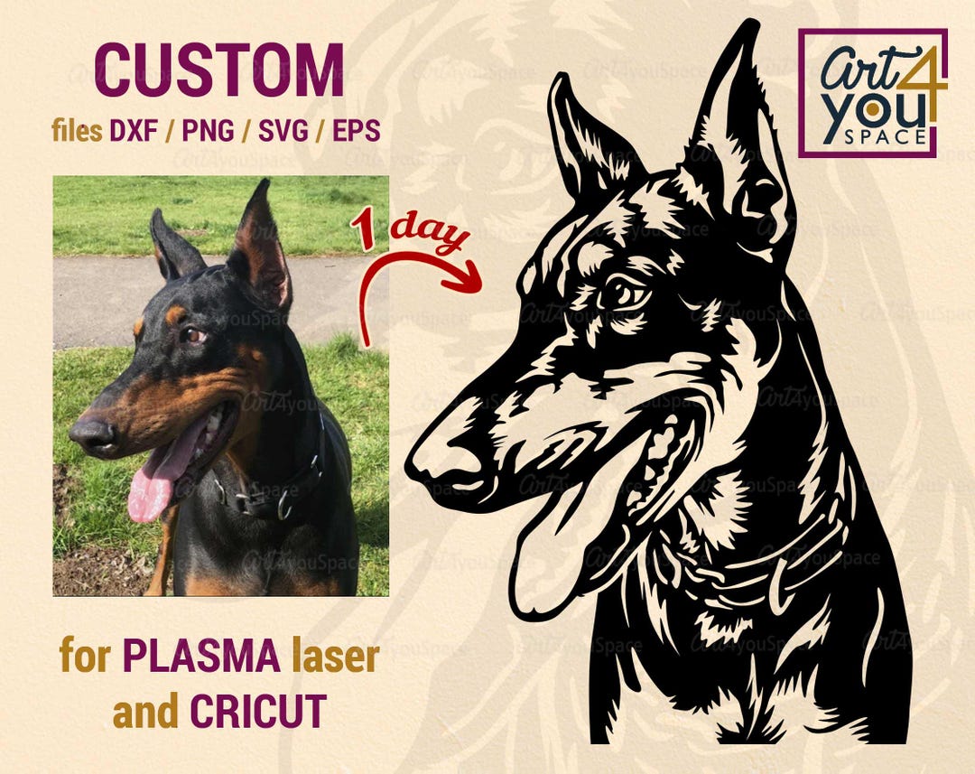 Aangepaste hond Svg, Vector tracering, foto naar Svg, gepersonaliseerde ...