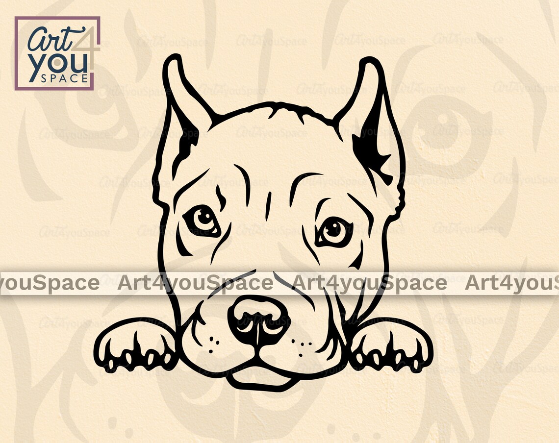 Cute American Bully svg dog svg Сricut Bully cropped ears | Etsy