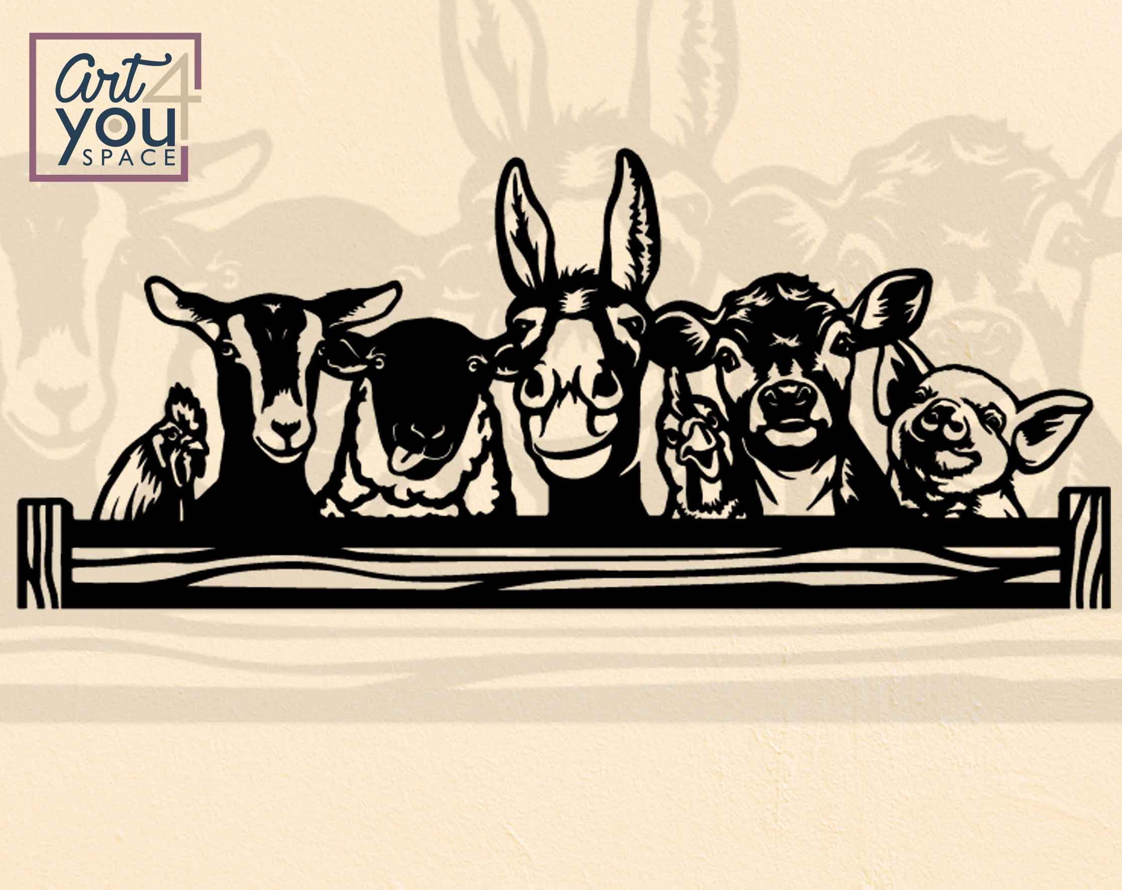 Barn Animals Svg, Dxf Files for Cnc, Laser Cut Vector, Plasma Files ...