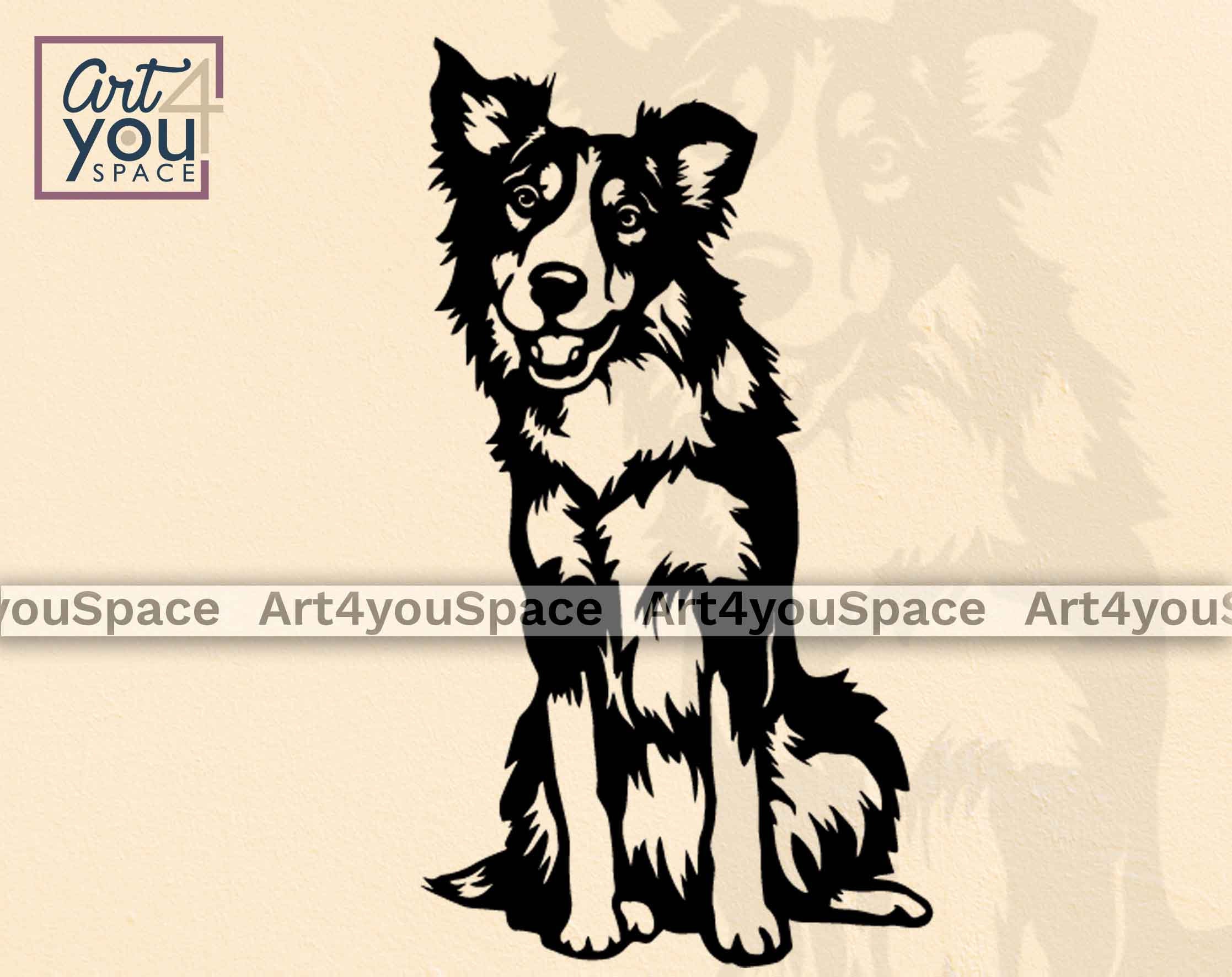 Border Collie Svg, Digital Download, Dog Svg Files for Cricut, Cnc ...