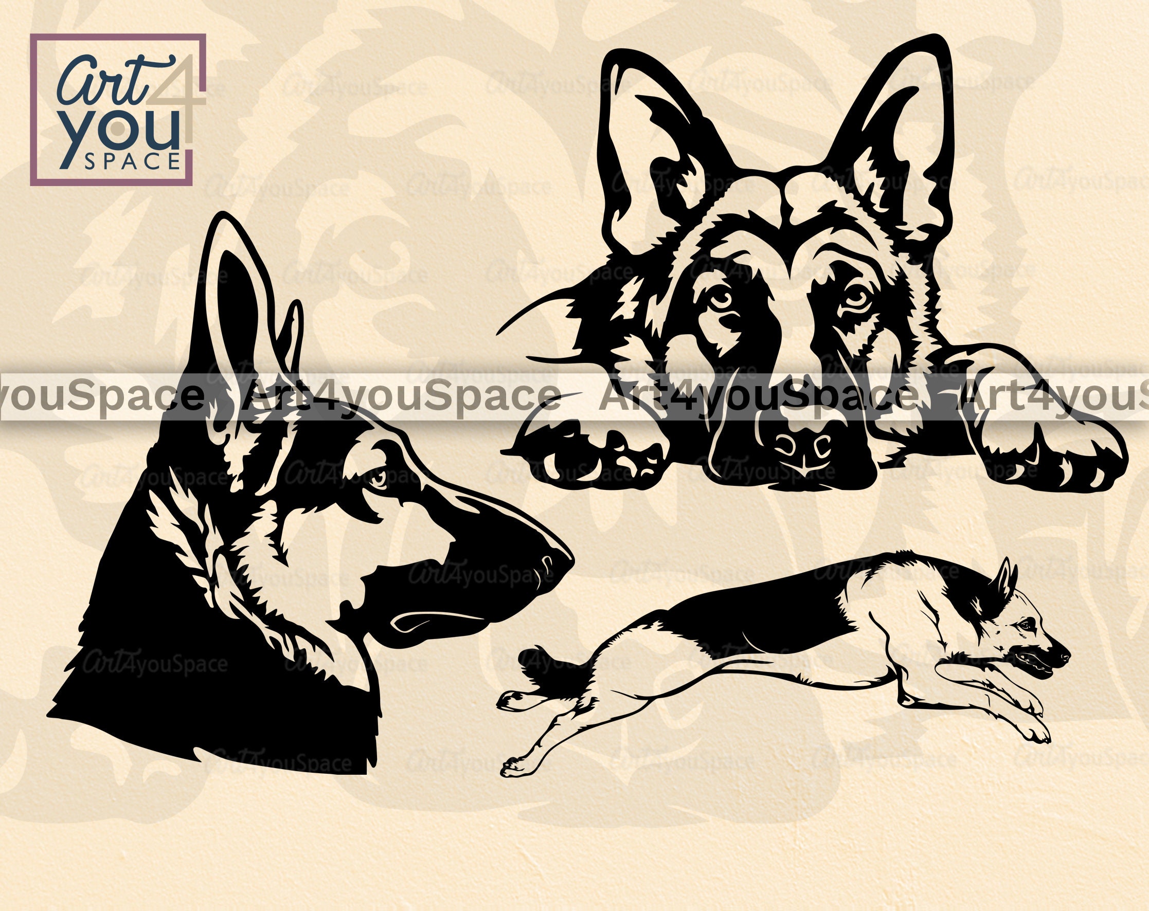 German Shepherd Svg Dog Svg Cricut Laser Cut Vector Dxf - Etsy Canada