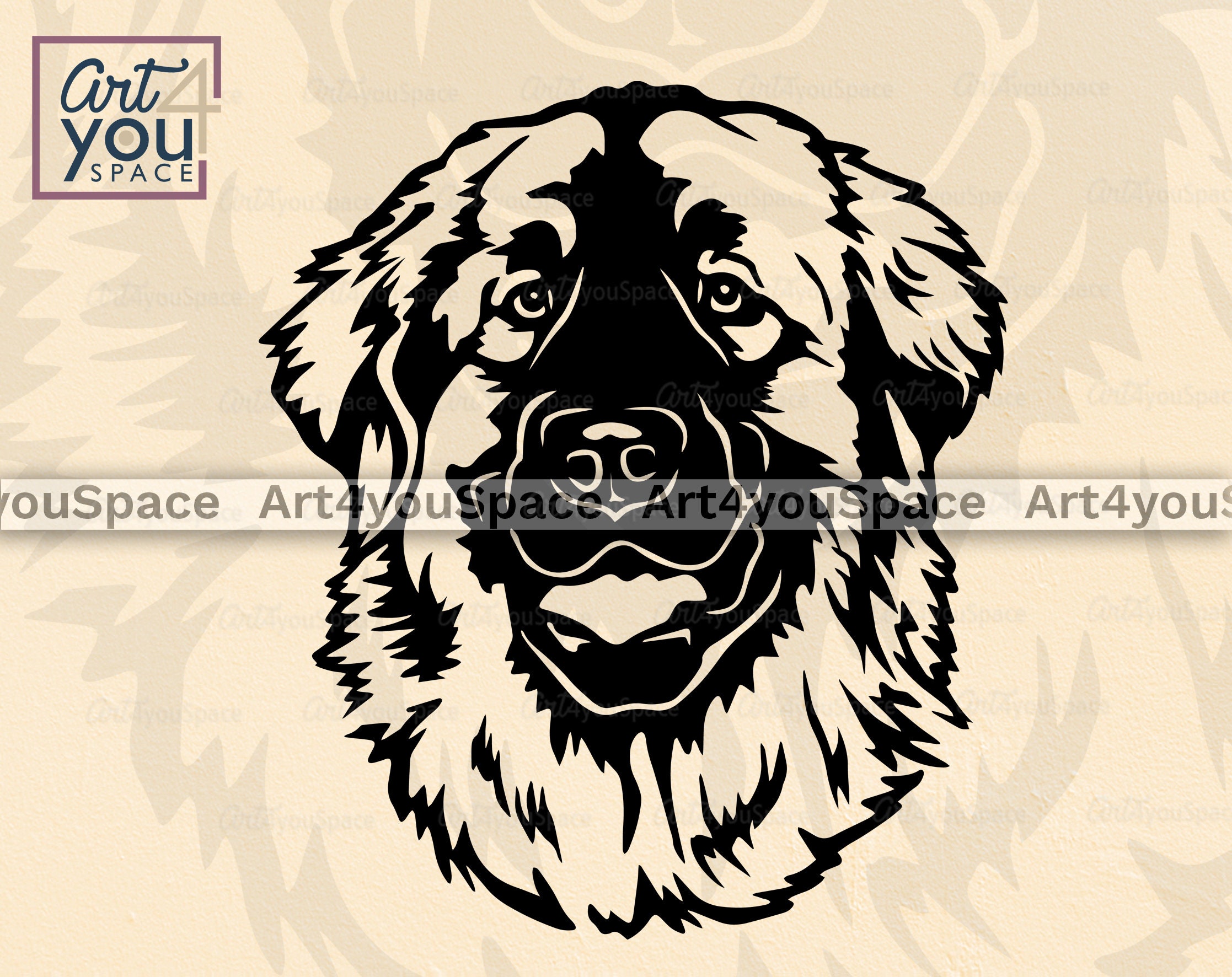 Leonberger Art Dog Svg Files for Cricut Pet Face Head - Etsy