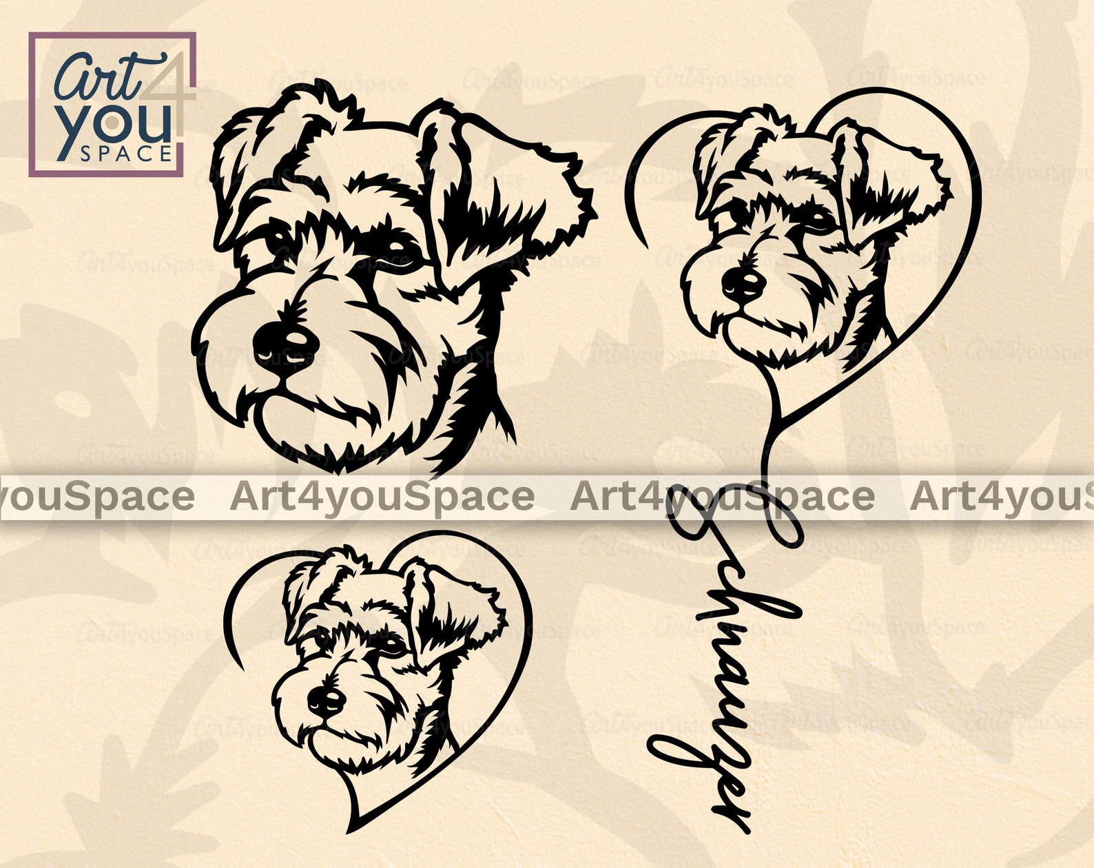 Miniature Schnauzer Dog Svg Cricut Mini Schnauzer DXF Plasma - Etsy