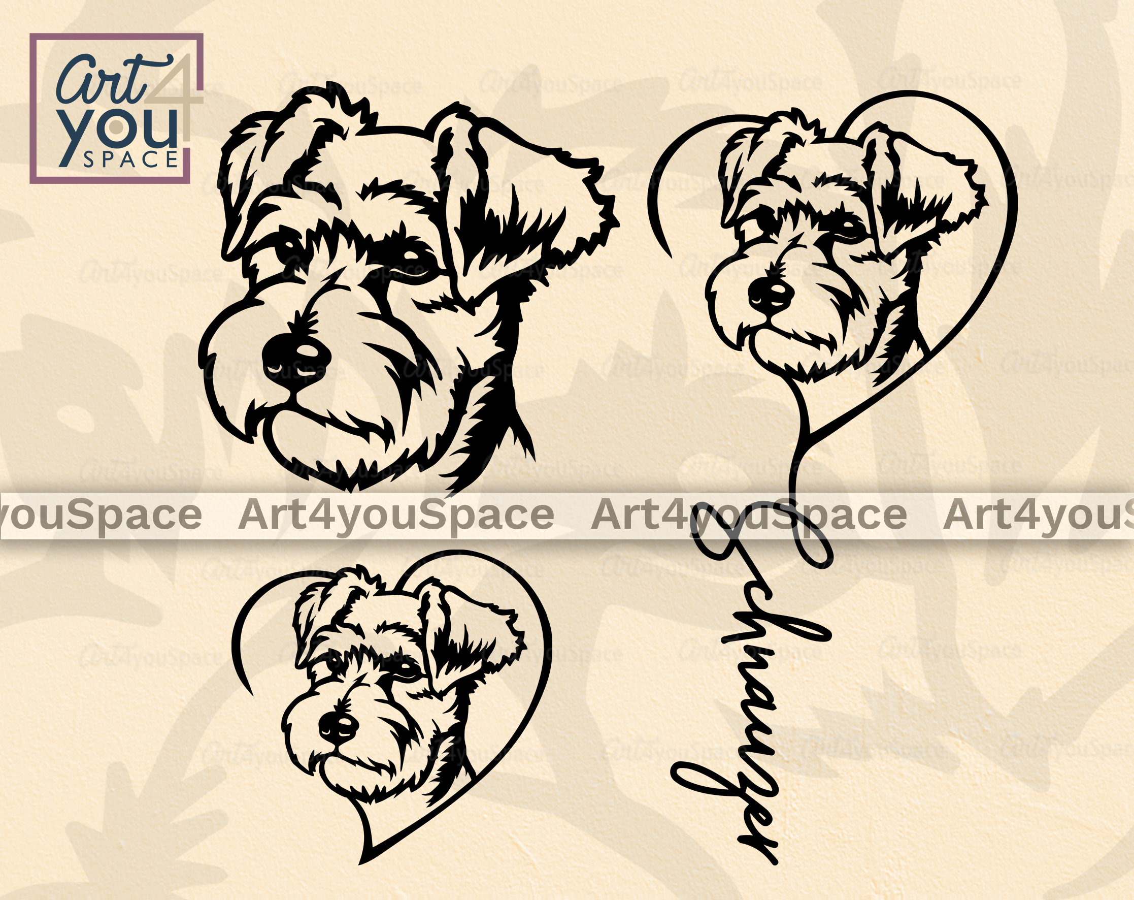 Miniature Schnauzer Dog Svg Cricut Mini Schnauzer DXF Plasma - Etsy