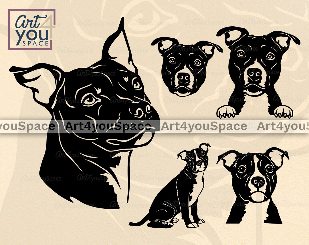 English Staffordshire Terrier SVG Dog Cricut Project Download, Staffie ...