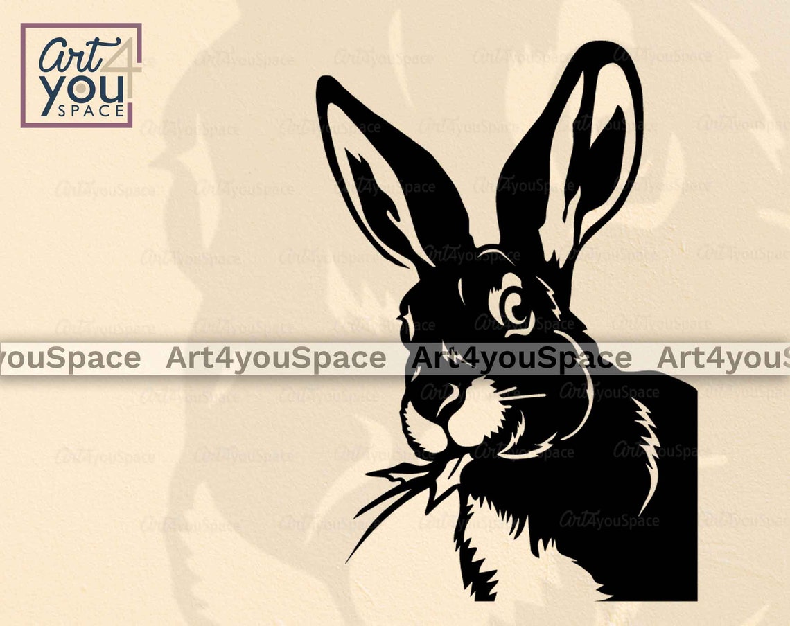 Hare Rabbit SVG Files Cricut Woodland Clipart Peeking - Etsy