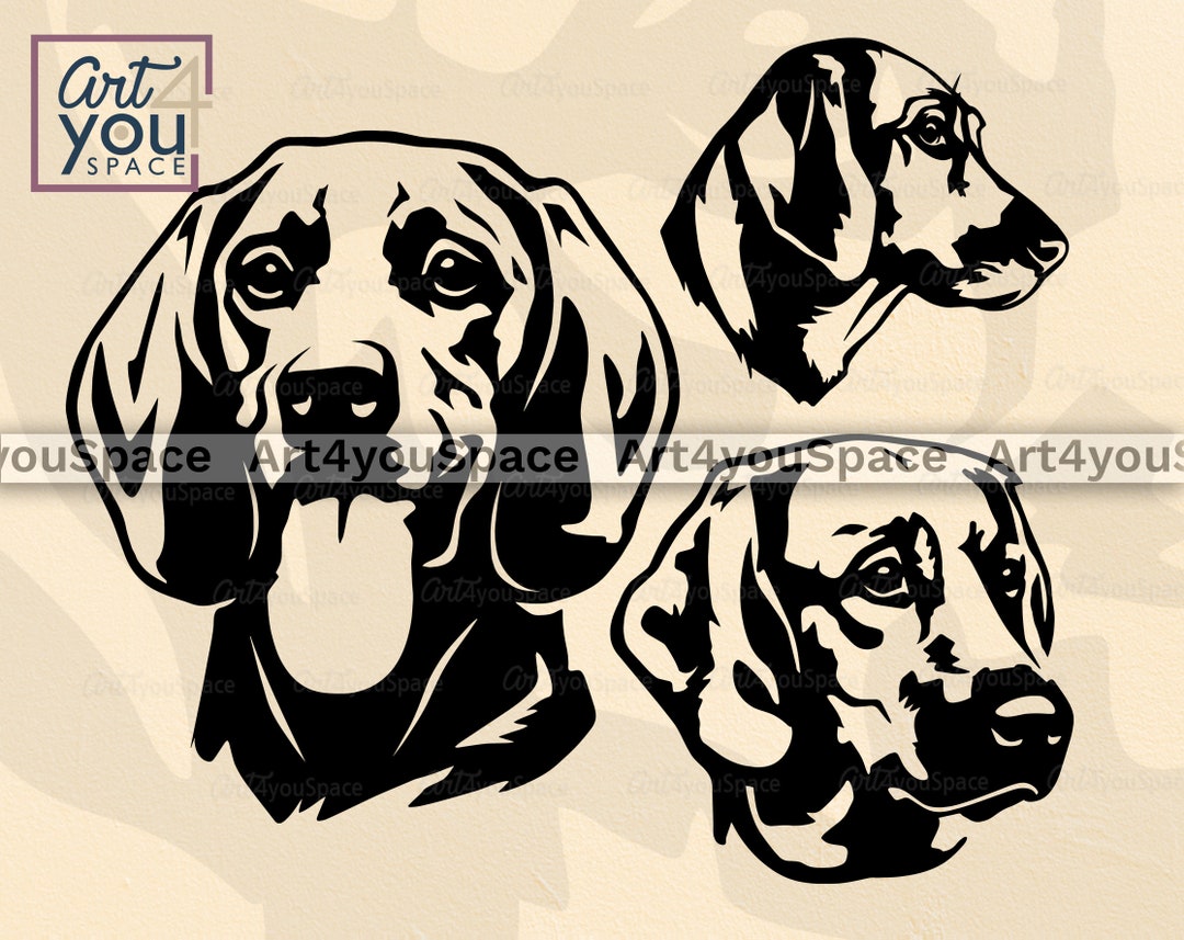 Redbone Coonhound Dog Svg Files for Cricut, Pet Face Vector Clipart ...