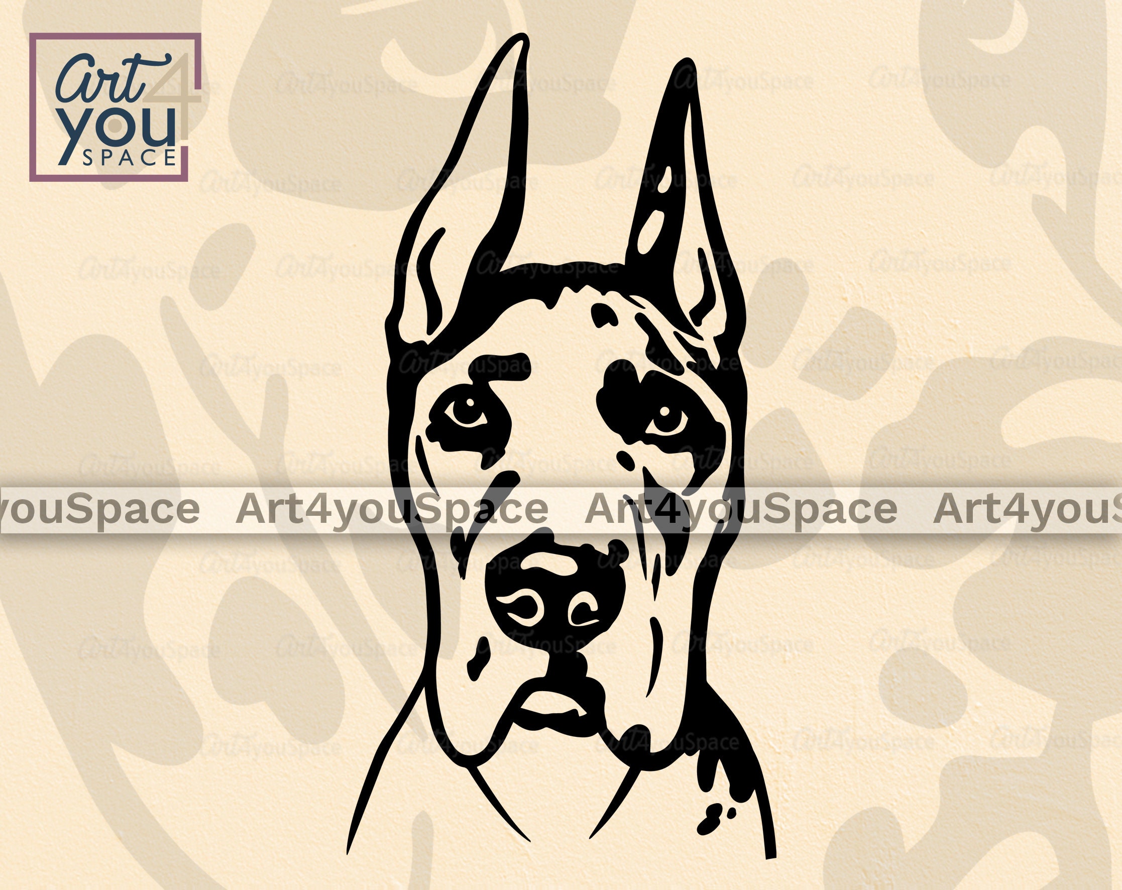 Spotted Great Dane Dog Svg Files for Cricut Animal Clipart | Etsy New ...