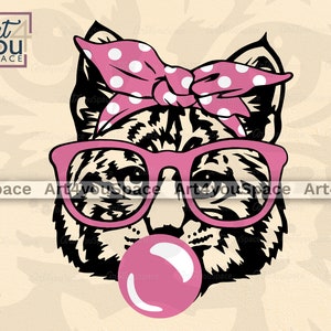 Bobcat SVG Cricut, Cute Wild Animal Bandana Glasses, Wildlife Clipart ...