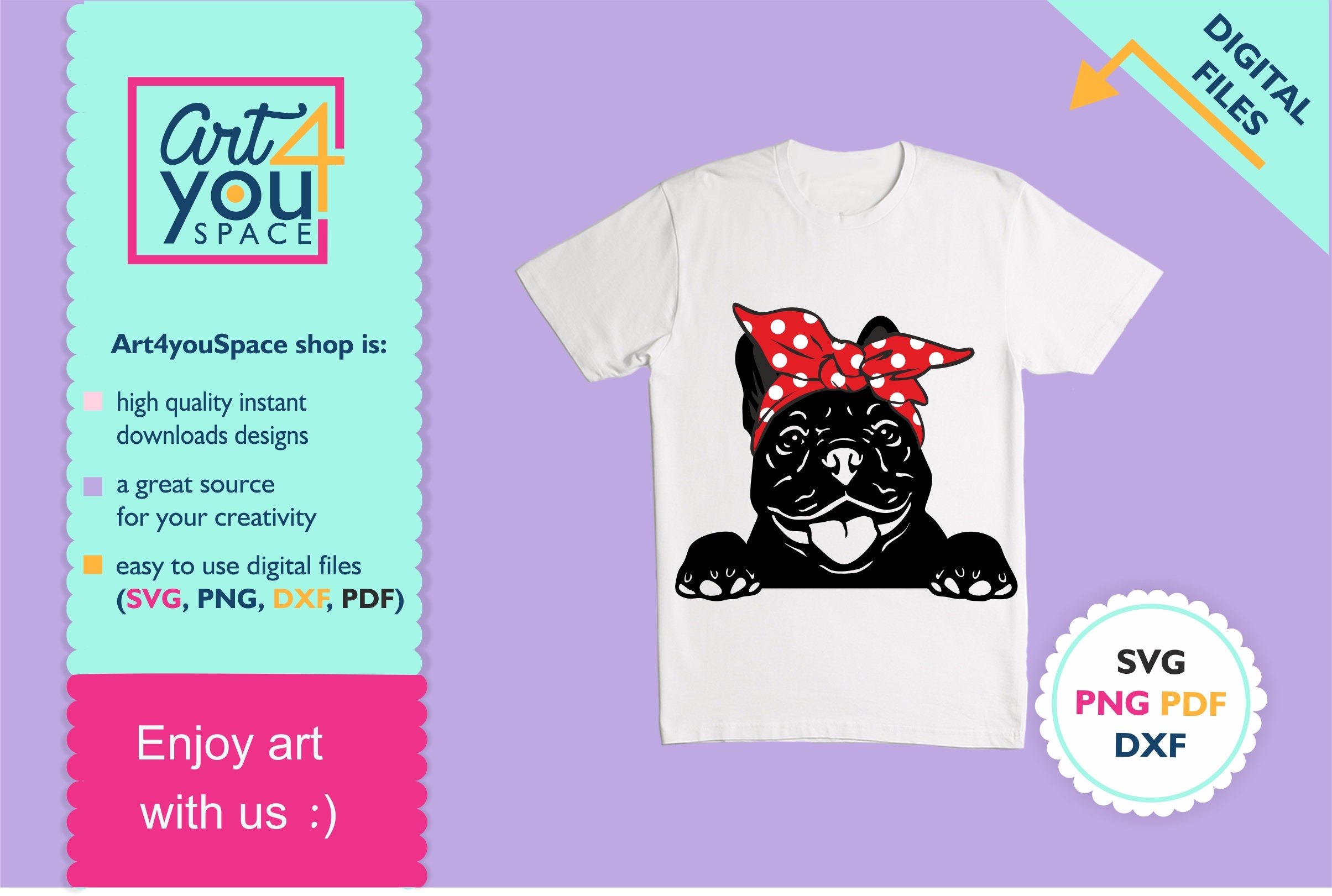 French Bulldog SVG Frenchie Bulldog Dog Bandana Cute - Etsy