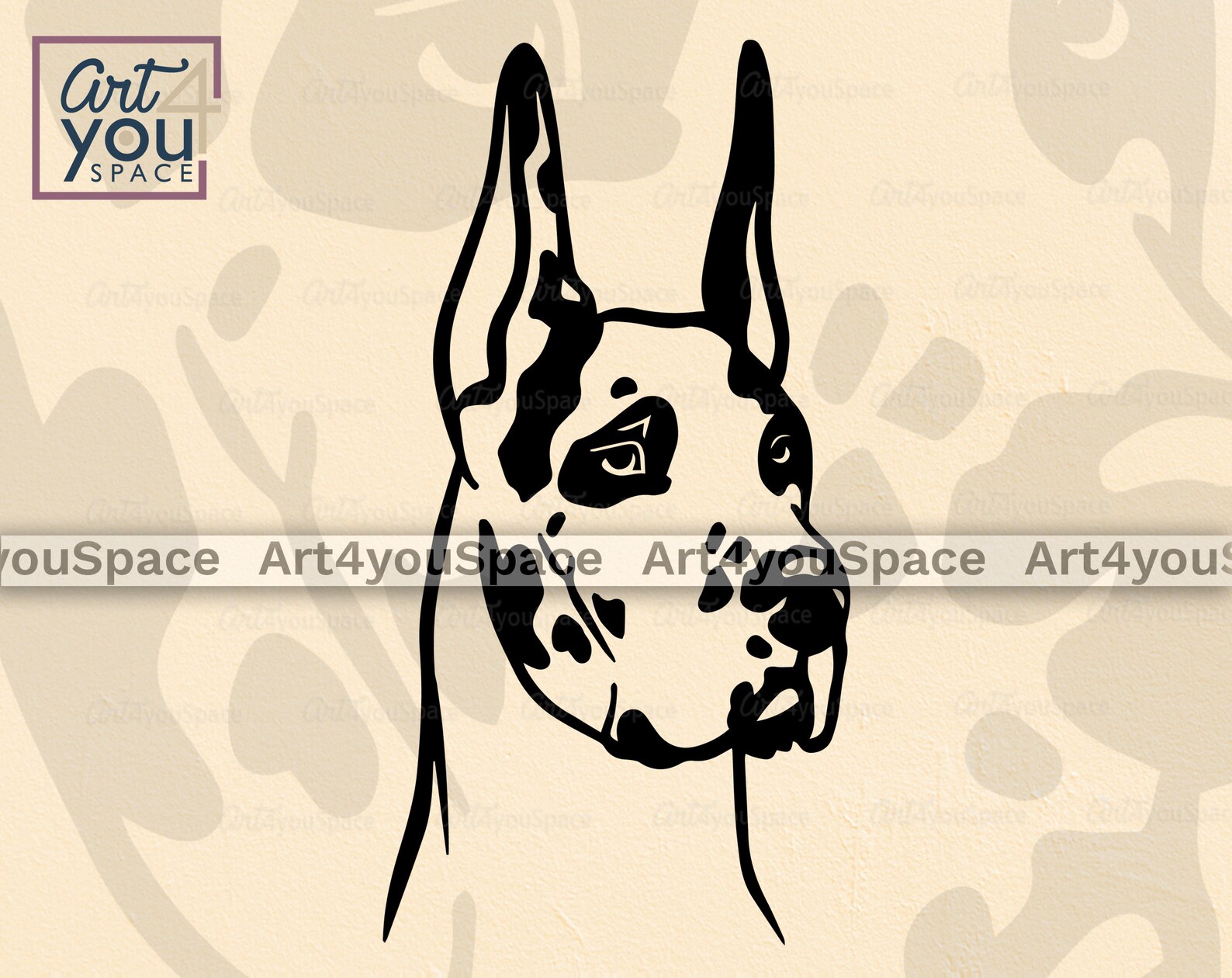 Spotted Great Dane Dog Svg Files For Cricut Animal Clipart | Etsy