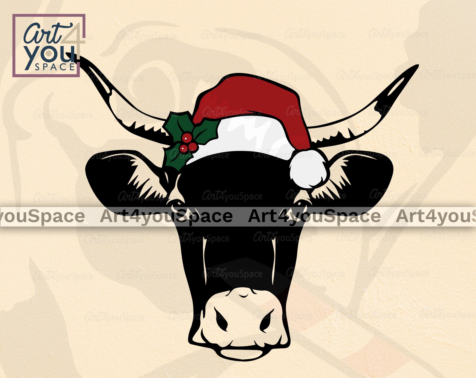 Cow Christmas SVG Set Heifer Santa Hat Clipart Calf Xmas - Etsy