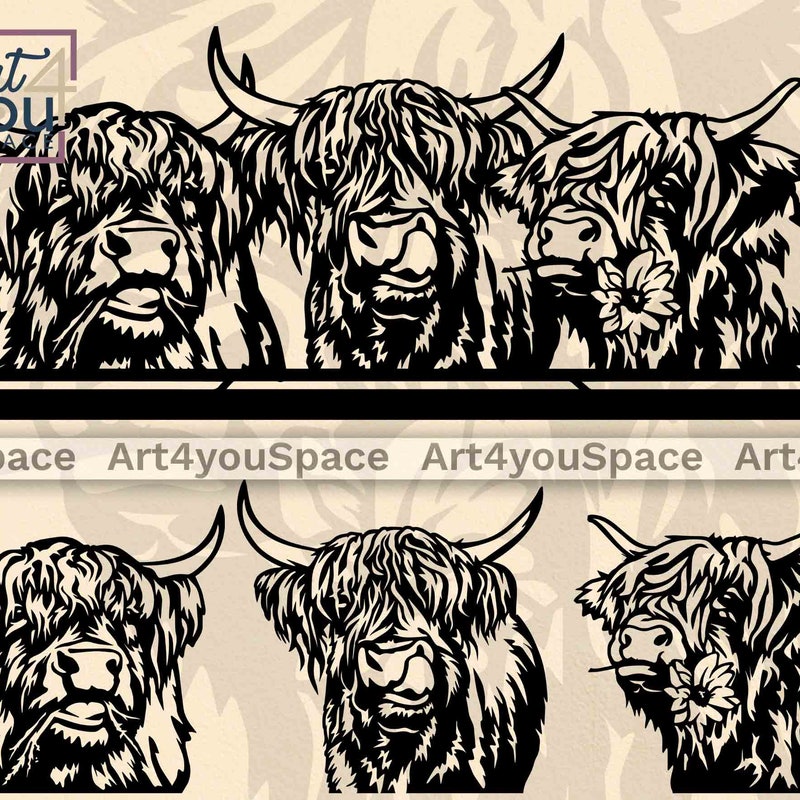 Highland Cow Svg Files - Etsy