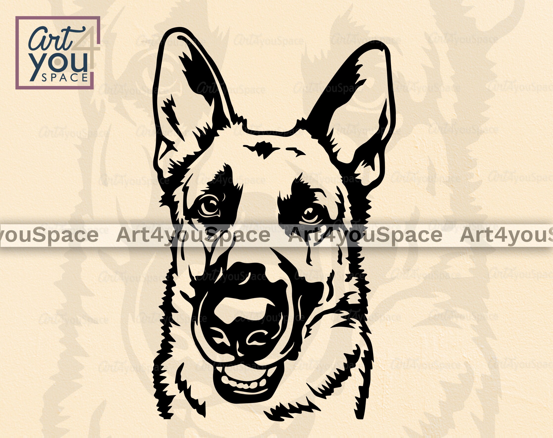 German Shepherd Svg Dog Svg Files for Cricut GSD Clipart Face - Etsy