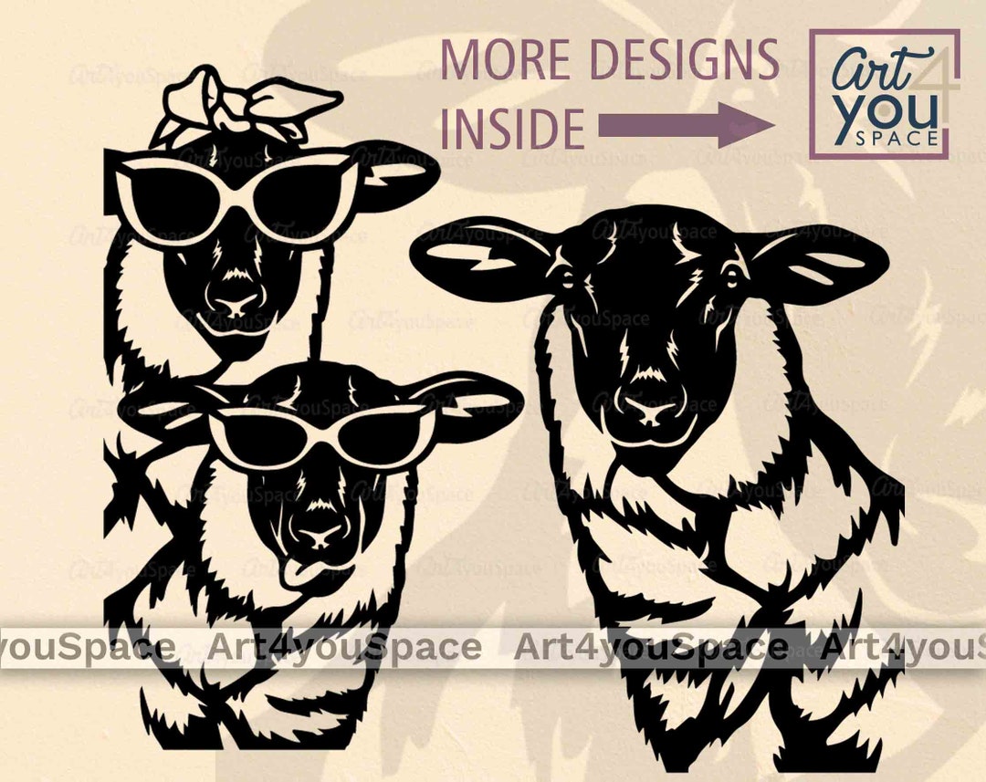 Sheep Svg, Funny Lamb Svg, Cricut, Suffolk Sheep Clipart, Farm Animal ...