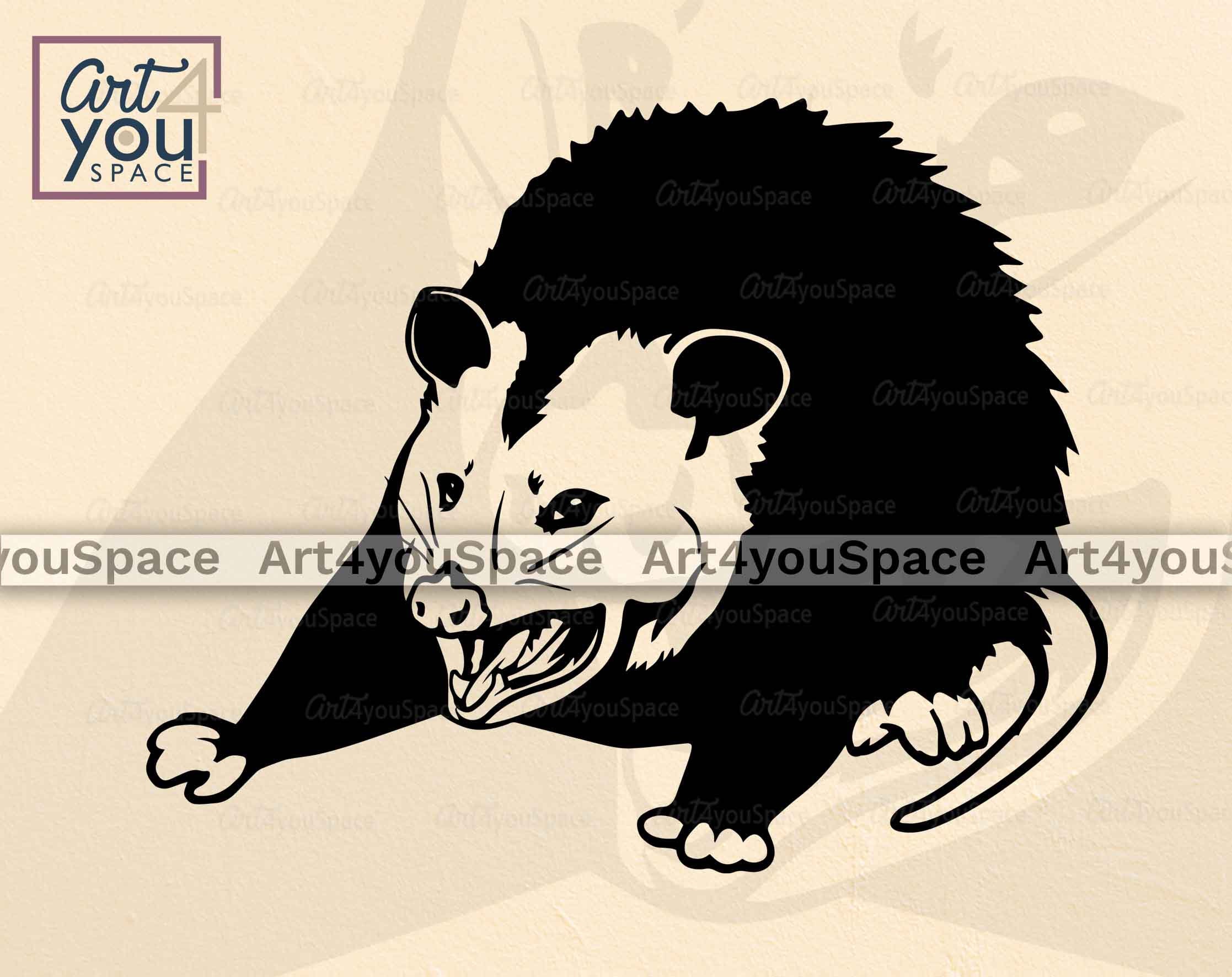 Svg Opossum Possum Screaming Clipart Woodland Animal Wild - Etsy