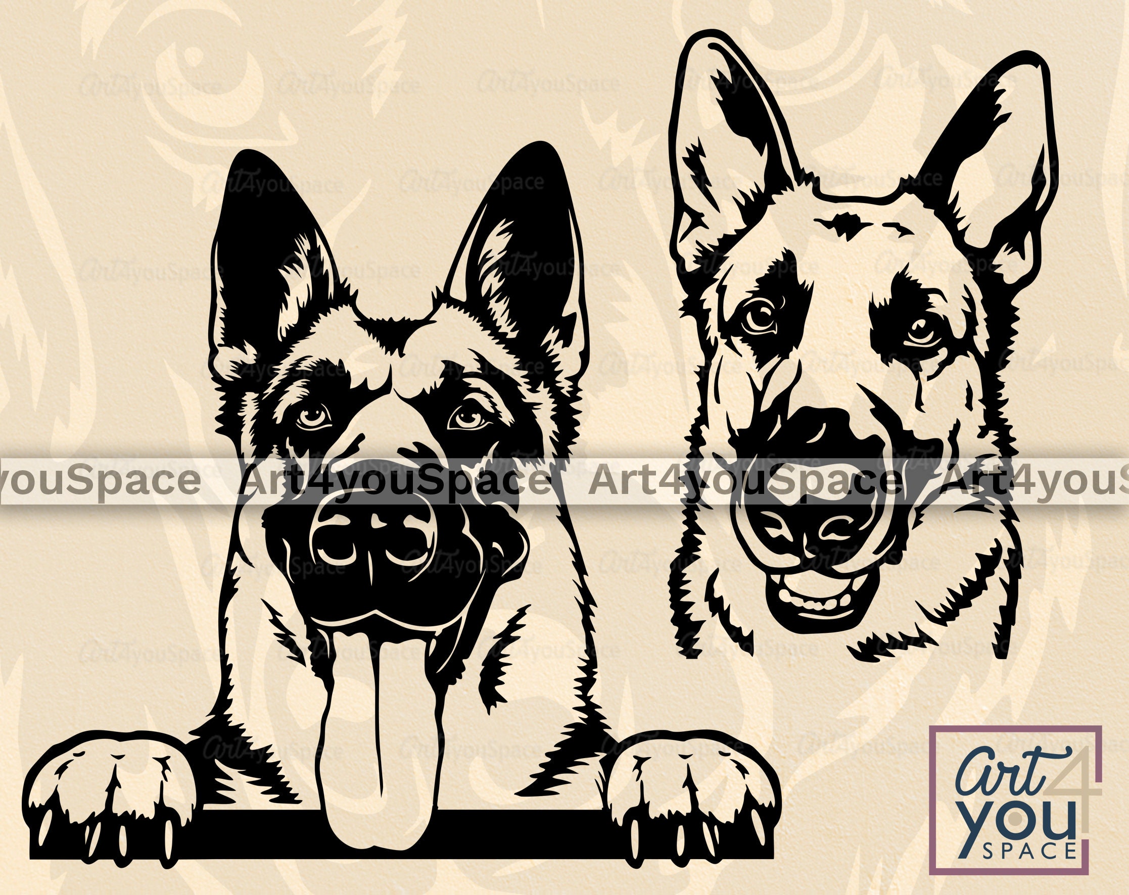 German Shepherd Svg Dog Svg Files for Cricut GSD Clipart Face - Etsy