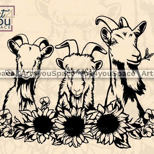 Trippy Goat PNG - Etsy