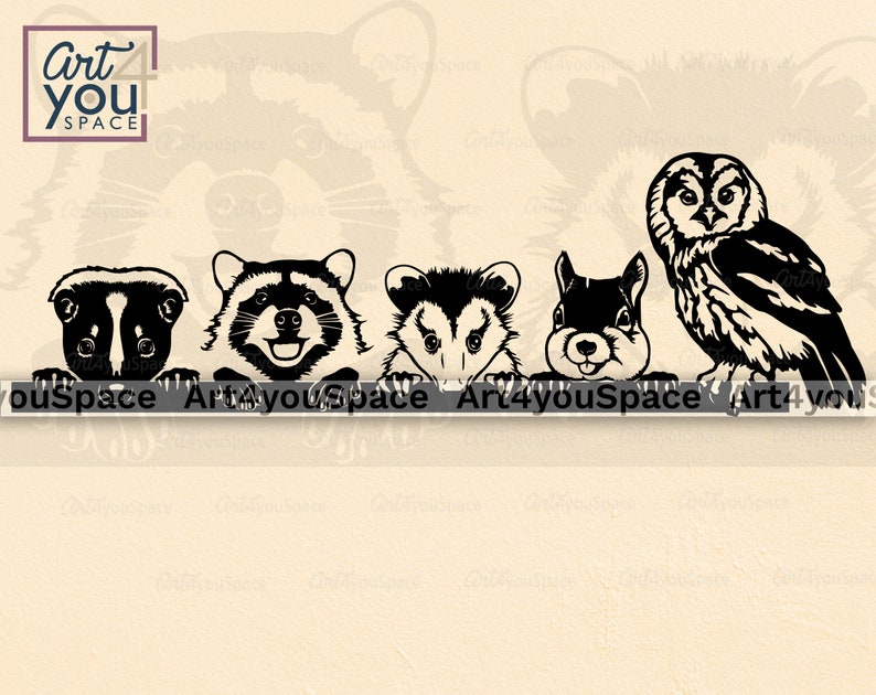 Woodland Animals SVG Cricut Peeking Face Clipart Vector - Etsy