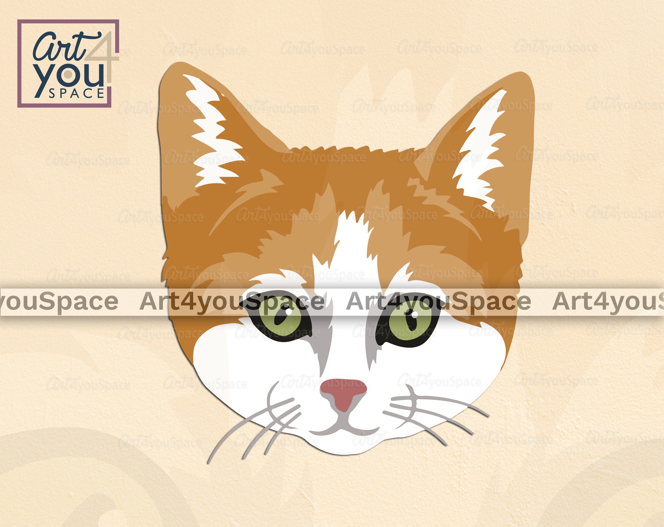 Cat Face Svg Files for Cricut Calico Cat Head Clipart Pet | Etsy