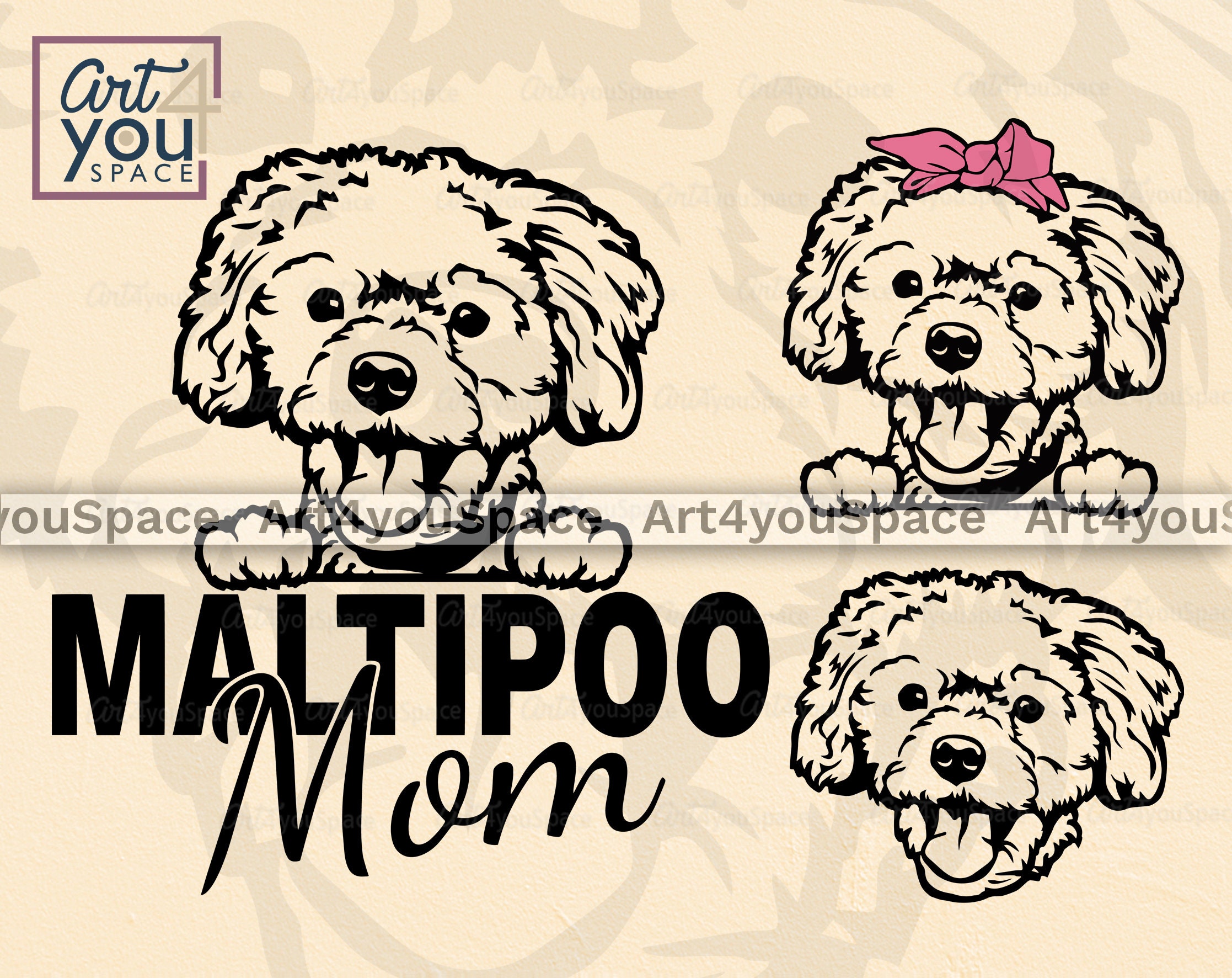 Maltese Poodle Mix Svg - Etsy