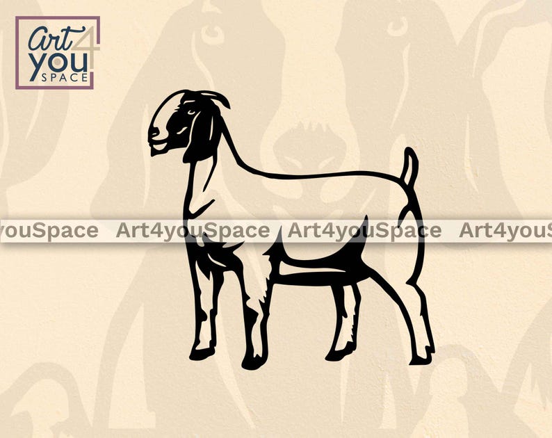Boer Goat, Funny Peeking Goats Svg, Barn Animals Png, Farm Laser Cut ...