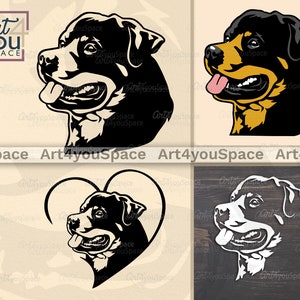 Rottweiler Svg, Dog Cricut Project, Rott Vector Stencil, Rottie Clipart ...