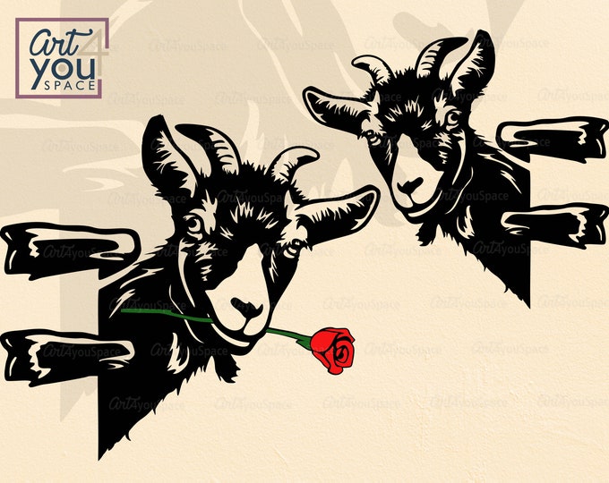 Goat Silhouette Svg DXF, Billy Goat Svg, Dxf File Fir Plasma, Svg ...