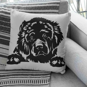 Newfoundland Svg, Dog Svg File for Cricut, Newfie Art Clipart, Peeking ...