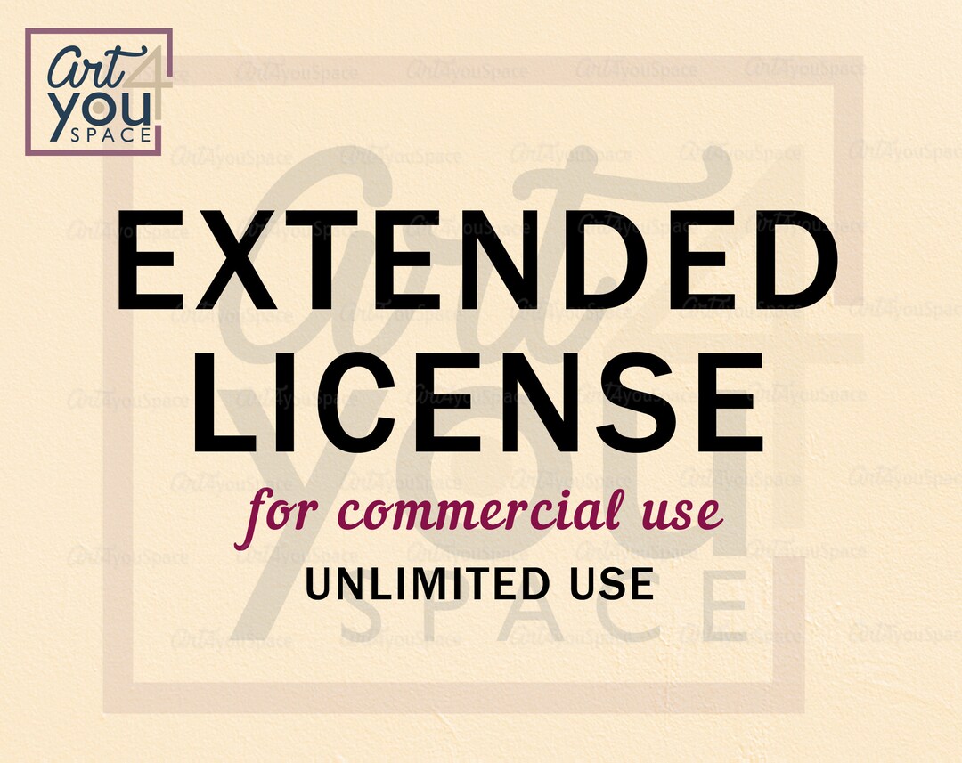 EXTENDED LICENSE for Commercial Use for One Listing for One Person, SVG ...