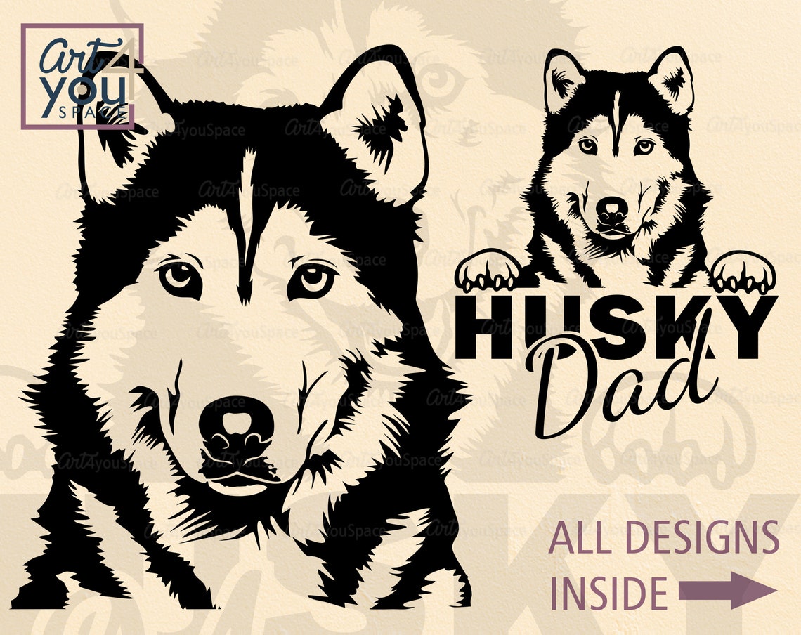 Husky SVG dog clipart Siberian Husky mom dad cricut Dog | Etsy