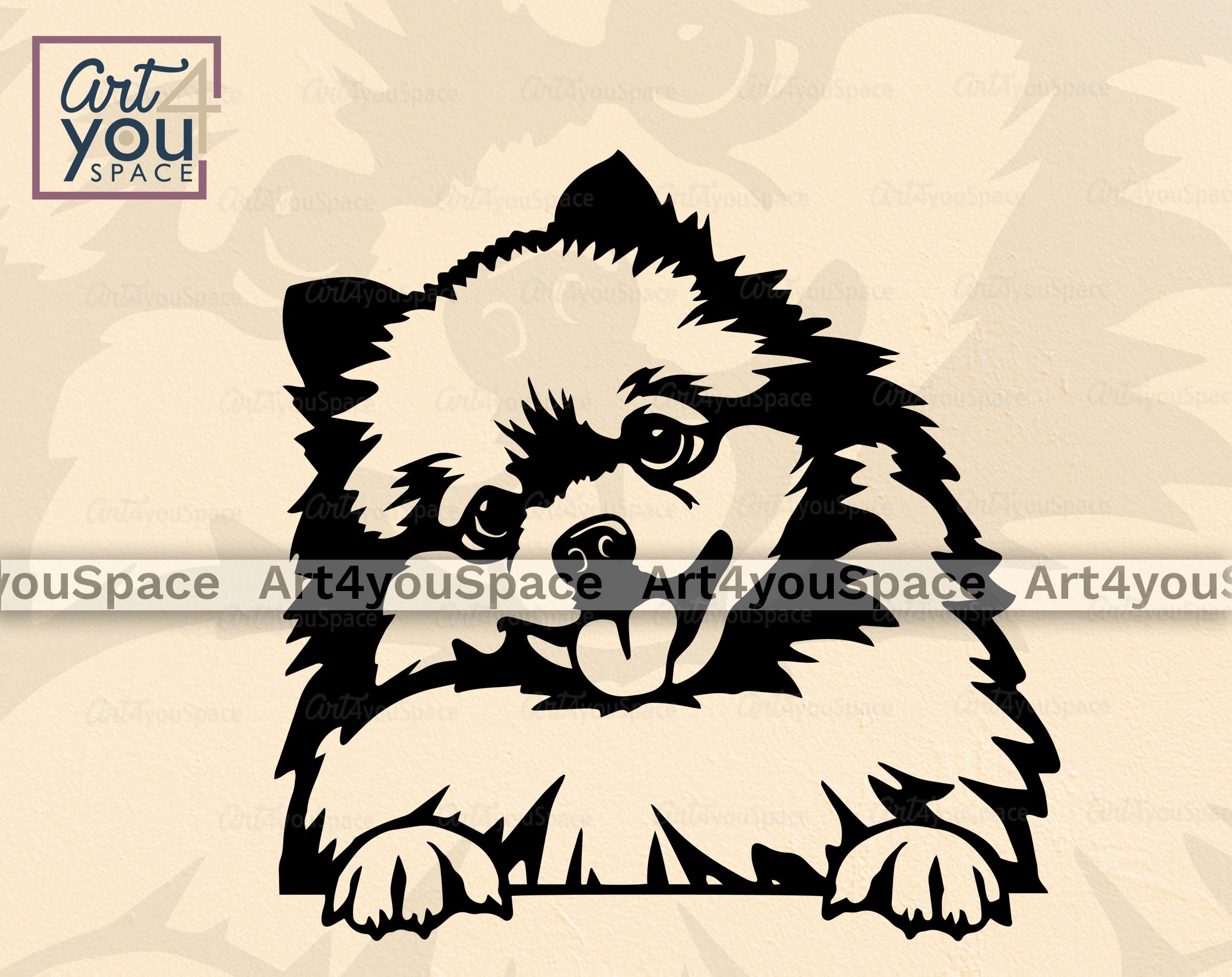 Pomeranian Svg Dog SVG File for Cricut Cute Peeking Pet Face - Etsy