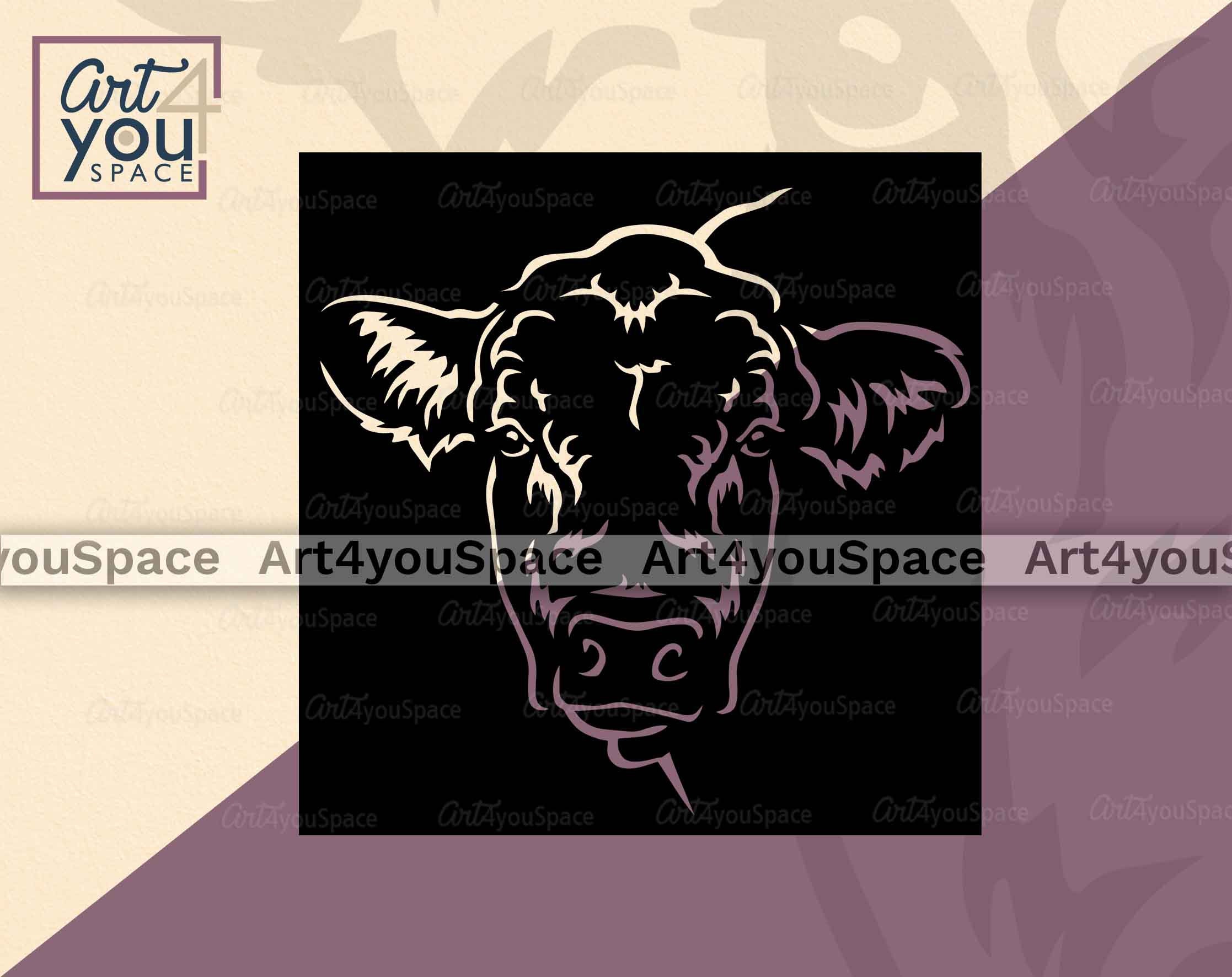 Angus Bull SVG File Cricut, Cattle Clipart, Buffalo Head Vector Stencil ...