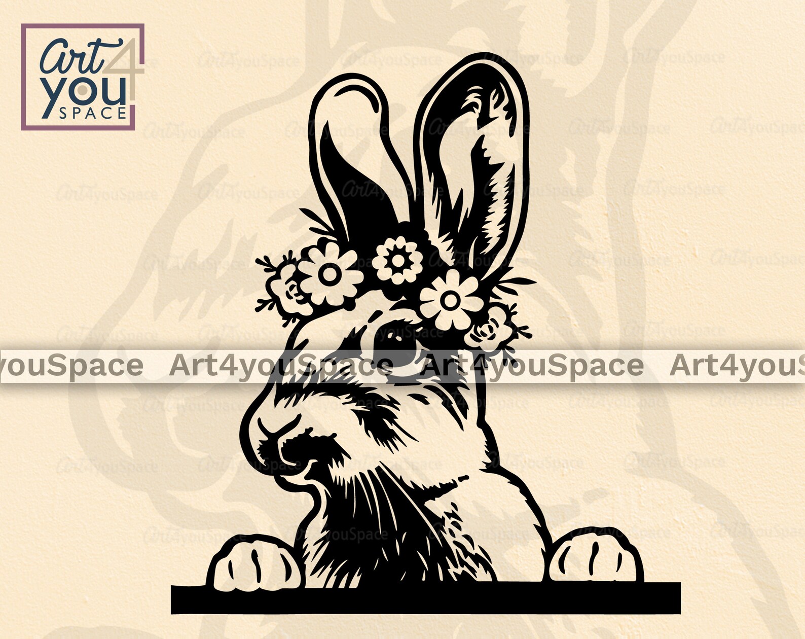 Rabbit SVG Floral Bunny Clipart Svg Files for Cricut - Etsy