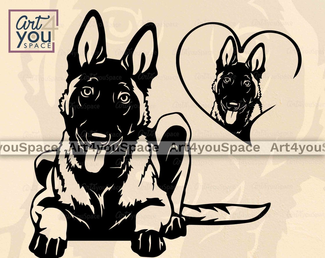 Belgian Malinois Svg, Dog Svg File for Cricut, Funny Face, Breed Vector ...